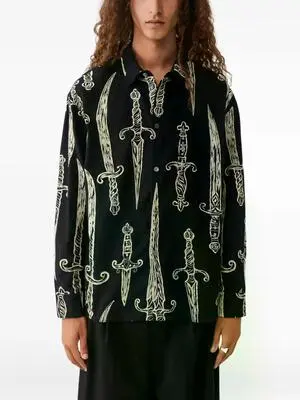 A KIND OF GUISE Derbin Sword-print Long-sleeved Shirt
