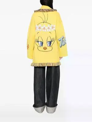 Alanui Tweety Intarsia Fringed Cardigan