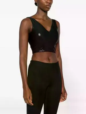 MACRON O.n.e. V-neck Cropped Top - Black