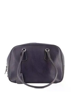 Prada Vintage Bauletto Leather Handbag - Blue