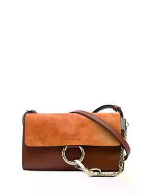 Chloé 2021-2026 Mini Calfskin And Suede Faye Chain Crossbody Bag - Brown