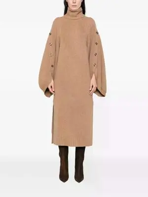 Zimmermann Button-embellished Roll-neck Midi Dress