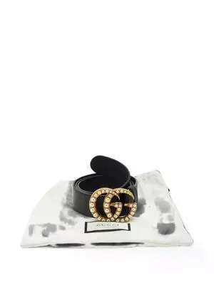Gucci Gg Marmont Pearl-embellished Belt