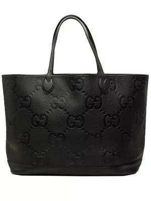 Gucci 2016-2026 Large Jumbo Gg Embossed Calfskin Tote Bag - Black