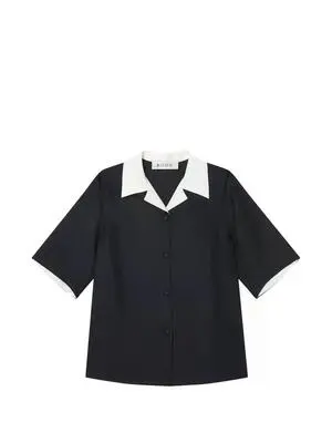 RÓHE Contrast Camp-collar Shirt - Blue