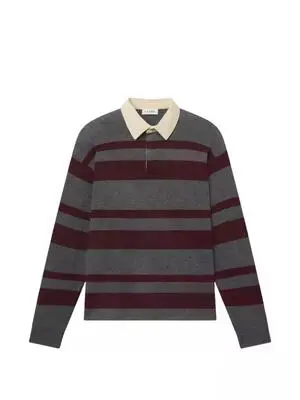 FRAME Striped Polo-collar Sweater