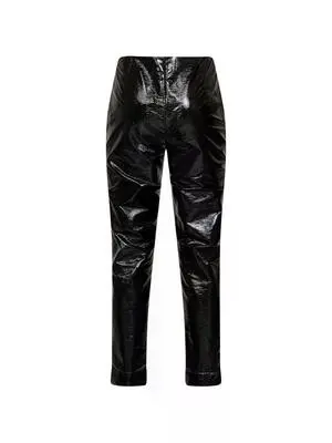 GIANLUCA CAPANNOLO Patent-effect Trousers - Black