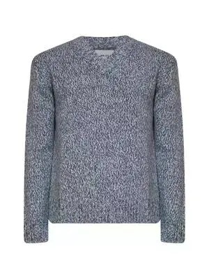Nn07 Flint Marl-knit V-neck Sweater - Grey
