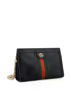 Gucci Ophidia Chain Shoulder Bag Leather Small Crossbody Bag - Black