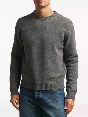 A.p.c. Logo-detail Wool Sweater - Grey