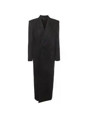 Magda Butrym 2020 Striped Single-breasted Coat - Black