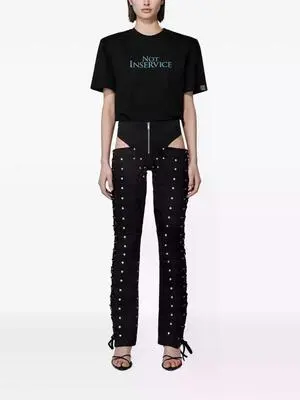 SRVC STUDIO Graphic-print Padded-shoulder T-shirt