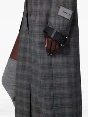 SRVC STUDIO Serpentine Check Wool Coat