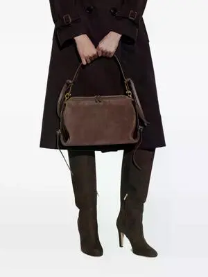 Yuzefi Bento Suede Shoulder Bag - Brown