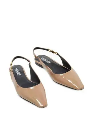 Versace Medusa Patent Leather Slingback Flats