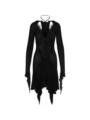 SRVC STUDIO Cut-out Asymmetric Midi Dress - Black