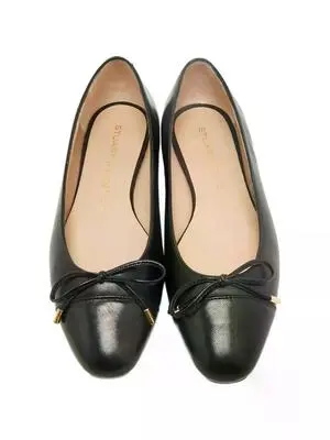 STUART WEITZMAN Round Toe Ballet Flats With Bow Detailing