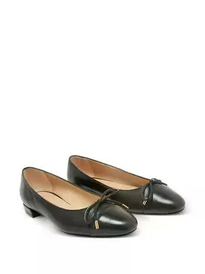 STUART WEITZMAN Round Toe Ballet Flats With Bow Detailing