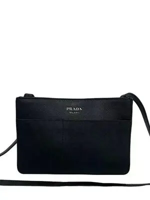 Prada 2000-2013 Saffiano Lux Crossbody Bag - Black