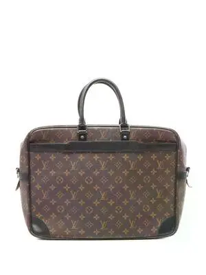LOUIS VUITTON 2010 Monogram Macassar Porte Documents Voyage Gm Business Bag - Brown