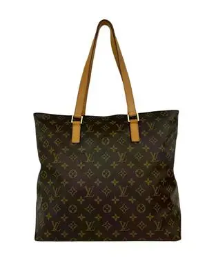 LOUIS VUITTON 2002 Monogram Cabas Mezzo Tote Bag - Brown