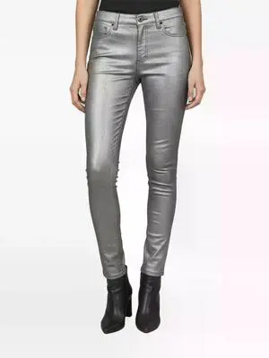 Saint Laurent Coated Skinny Jeans - Silver