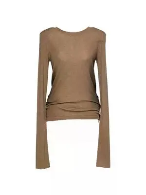 MULLER OF YOSHIOKUBO Gradation Shoulder-pad Long-sleeve T-shirt - Brown