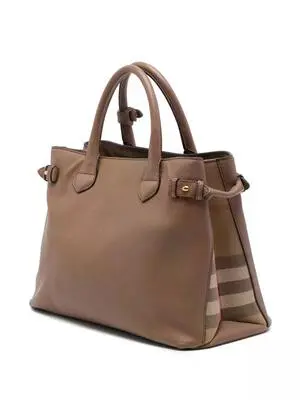 Burberry Medium Calfskin And House Check Banner Satchel