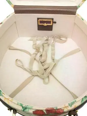 Gucci 2000-2015 Gg Canvas Web Flora Round Satchel