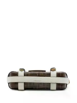 Fendi 2010-2026 Mini Zucca Coated Canvas Cage Baguette Satchel - Brown