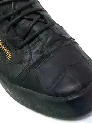 GIUSEPPE ZANOTTI Croc-embossed Leather High-top Sneakers