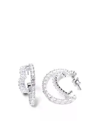 SWAROVSKI Matrix Hoop Earrings - Silver