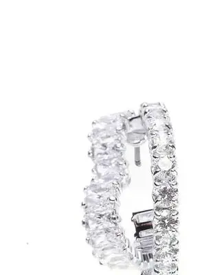 SWAROVSKI Matrix Double Hoop Earrings With Round And Baguette-cut Crystals