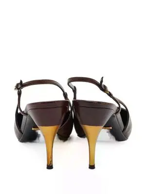 Gucci Pointed-toe Slingback Pumps - Brown