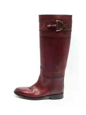 Gucci Horsebit Leather Knee-length Boots - Red