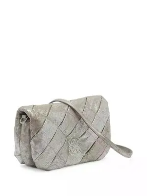 Loewe 2023 Puffer Goya Quilted Shoulder Bag - Silver