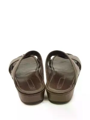 Prada Leather Buckle Detail Sandals