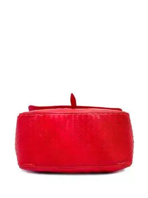 Bottega Veneta Intrecciato Trimmed Nappa Satchel - Red