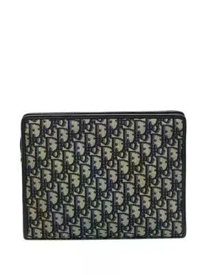 Dior 30 Montaigne Oblique Canvas Clutch Bag - Blue