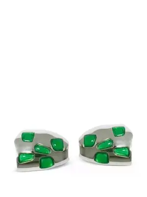 Completedworks Resin Stone Stud Earrings - Silver