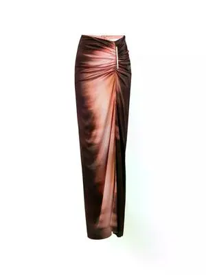 Silvia Tcherassi Keiry Ruched Ombré Maxi Skirt - Brown