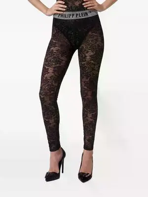 Philipp Plein Lace Legging Monogram Strass