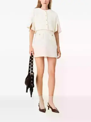 Maje Button-up Short-sleeve Mini Dress