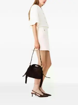Maje Button-up Short-sleeve Mini Dress