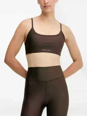 P.E Nation Fairmont Logo-print Racerback Sports Bra - Brown