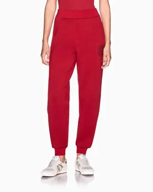Armani Exchange Regular Fit Trousers In Viscose Stretch Scuba - Red