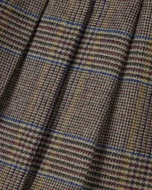 Armani Exchange Plaid Virgin Wool Blend Mini Skirt