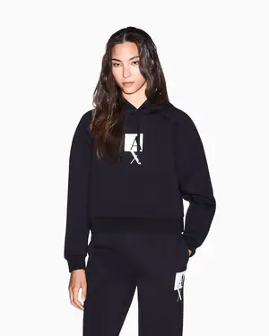Armani Exchange Recycled Scuba Hoodie - Black