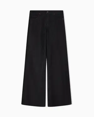 Armani Exchange Oversized Fit Denim Trousers With Metallic Yarn