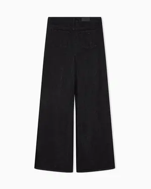 Armani Exchange Oversized Fit Denim Trousers With Metallic Yarn